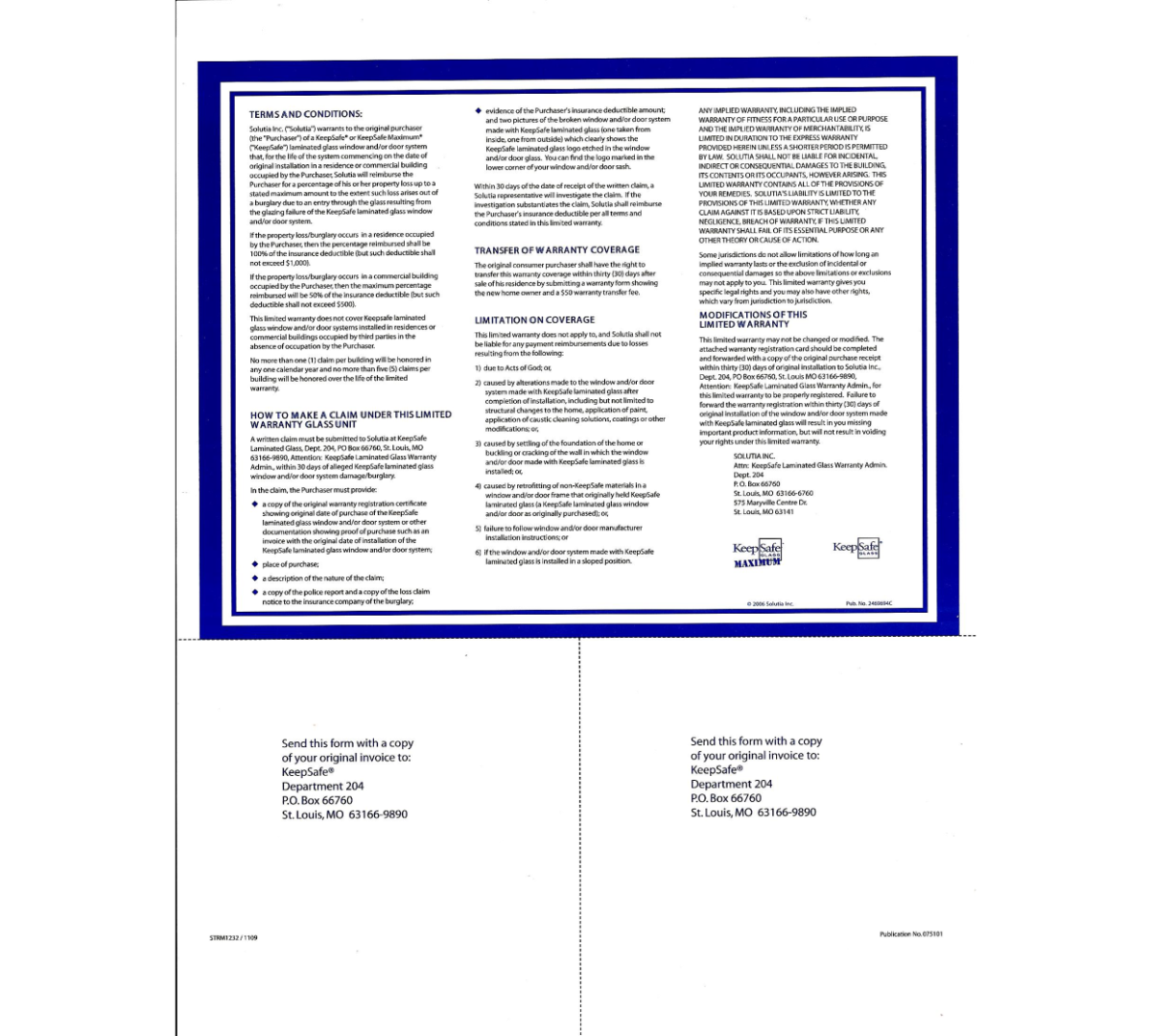 Warranty Certificate – The Window Experts, Inc.